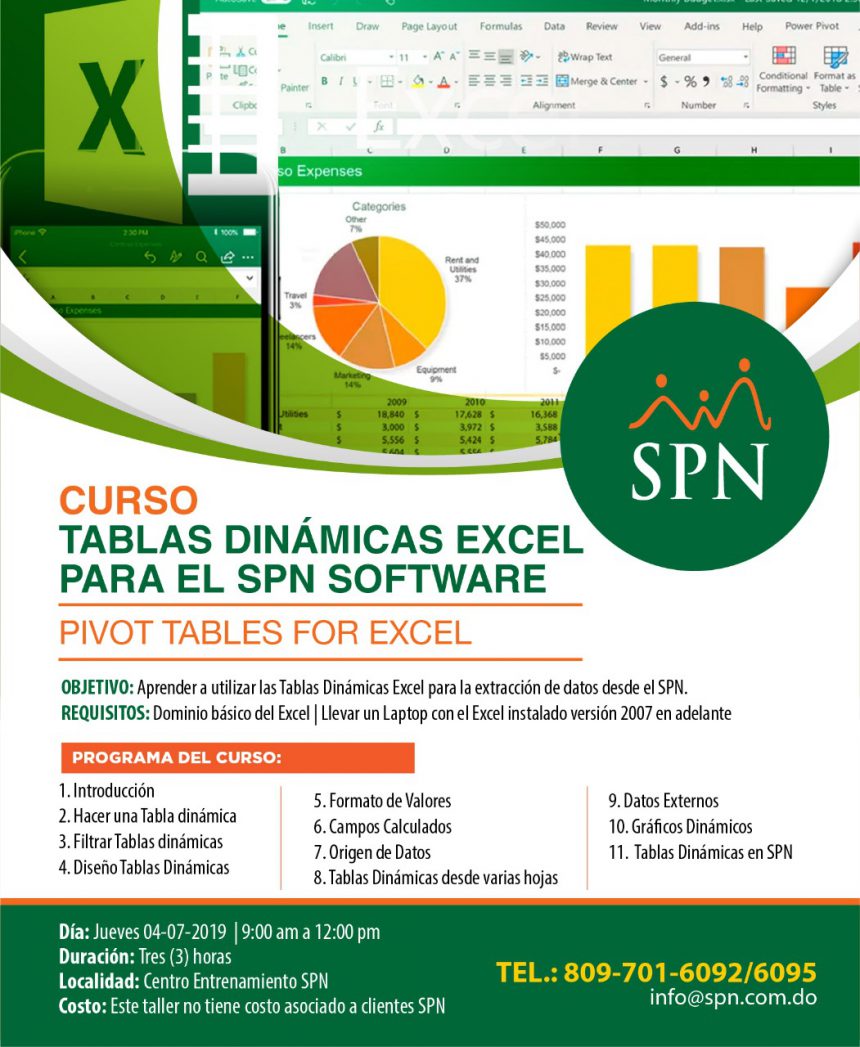 Curso Tablas Dinámicas Excel para el SPN Software. | SPN