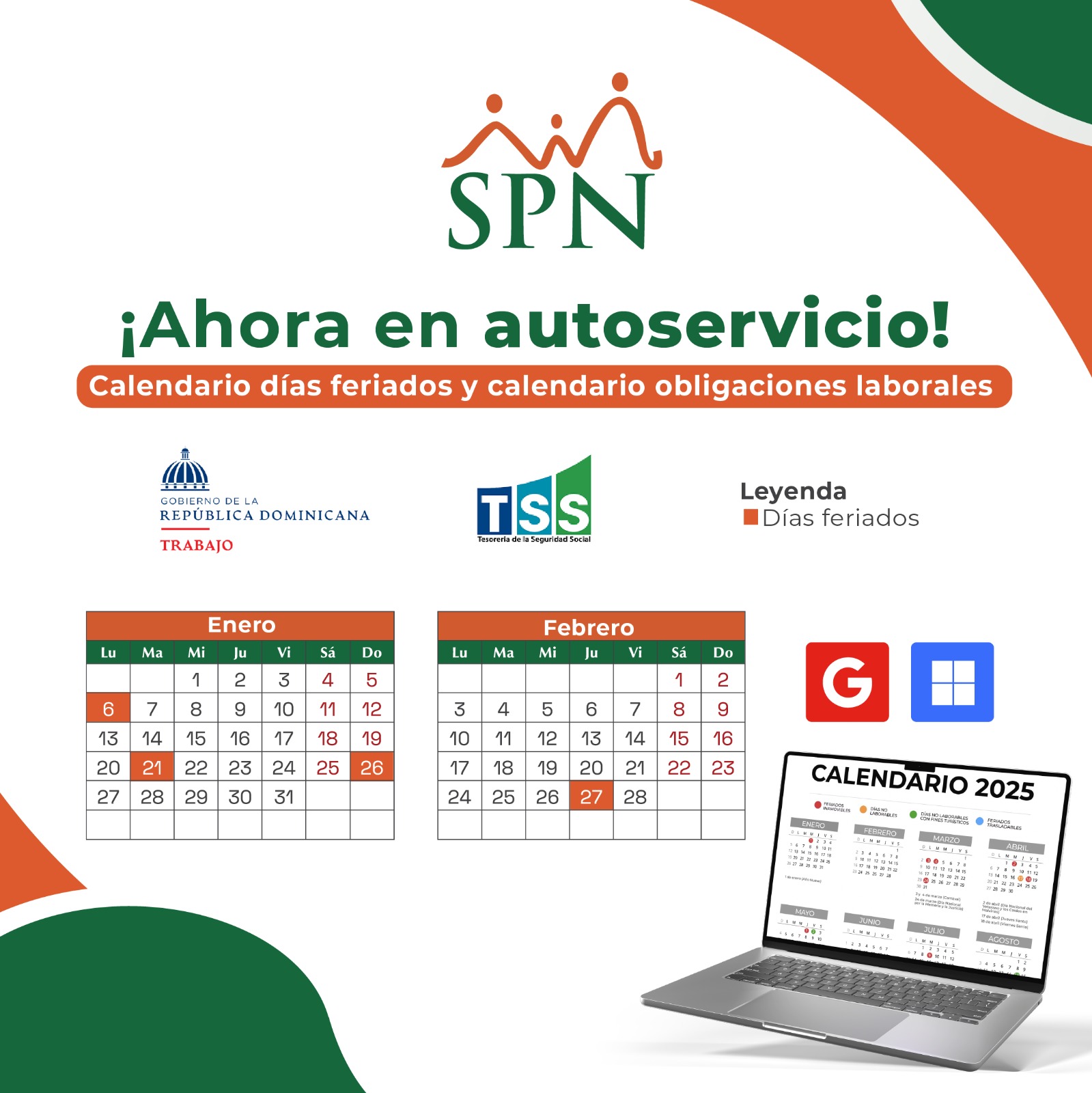 Calendario Días Feriados y Calendario Obligaciones Laborales | SPN